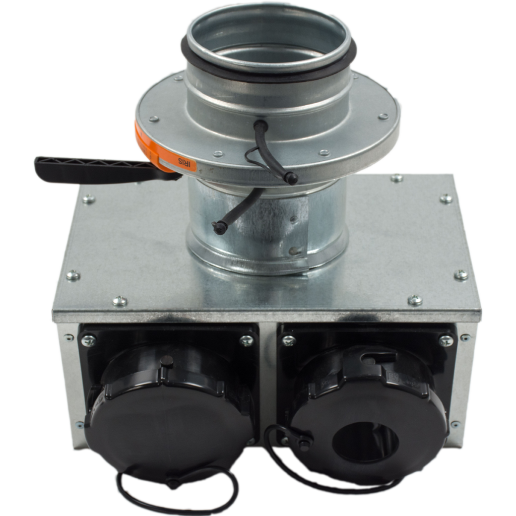 4" Exhaust Connector Adapter with Four Ports and Iris Damper - Animal ...