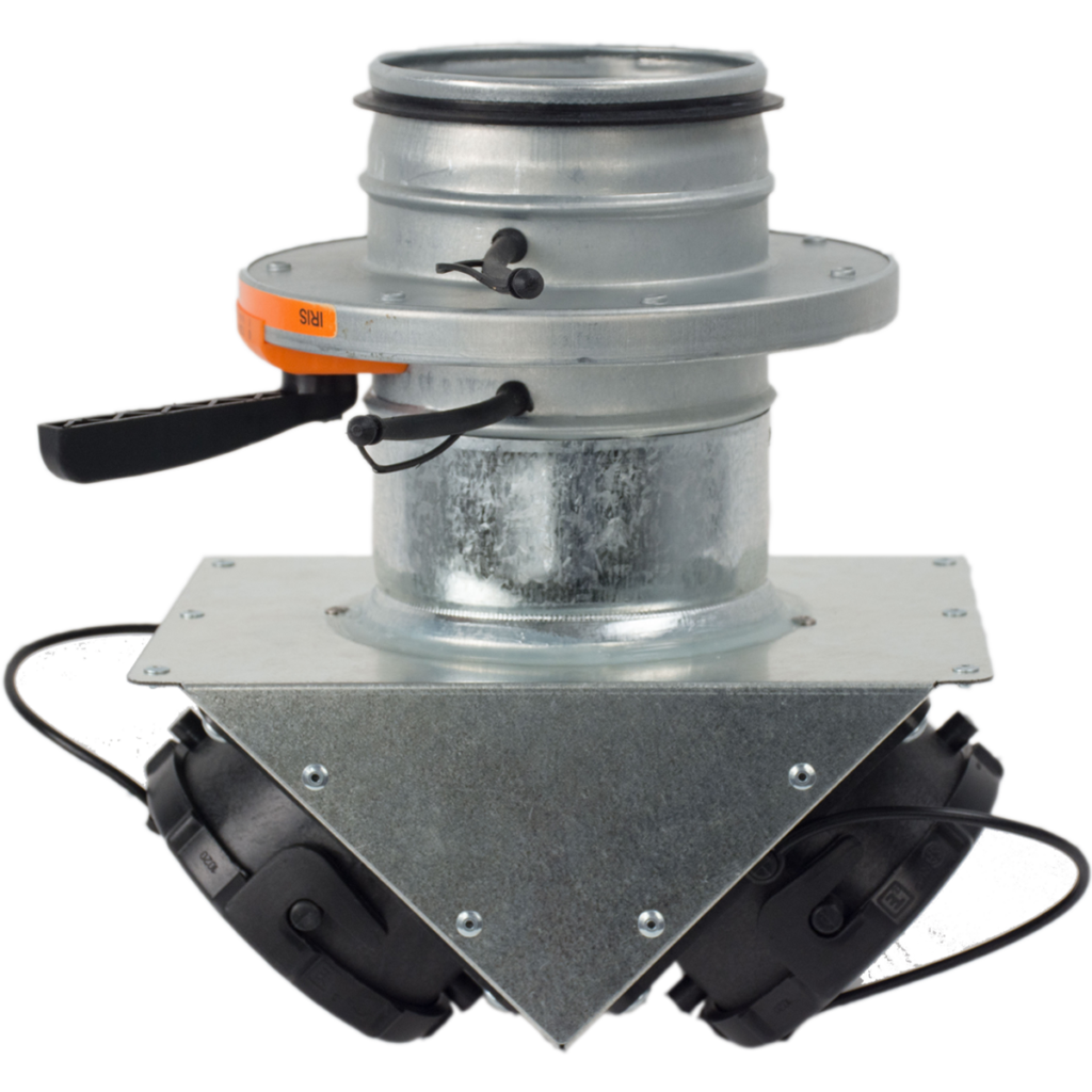 4" Exhaust Connector Adapter with Two Ports and Iris Damper - Animal ...