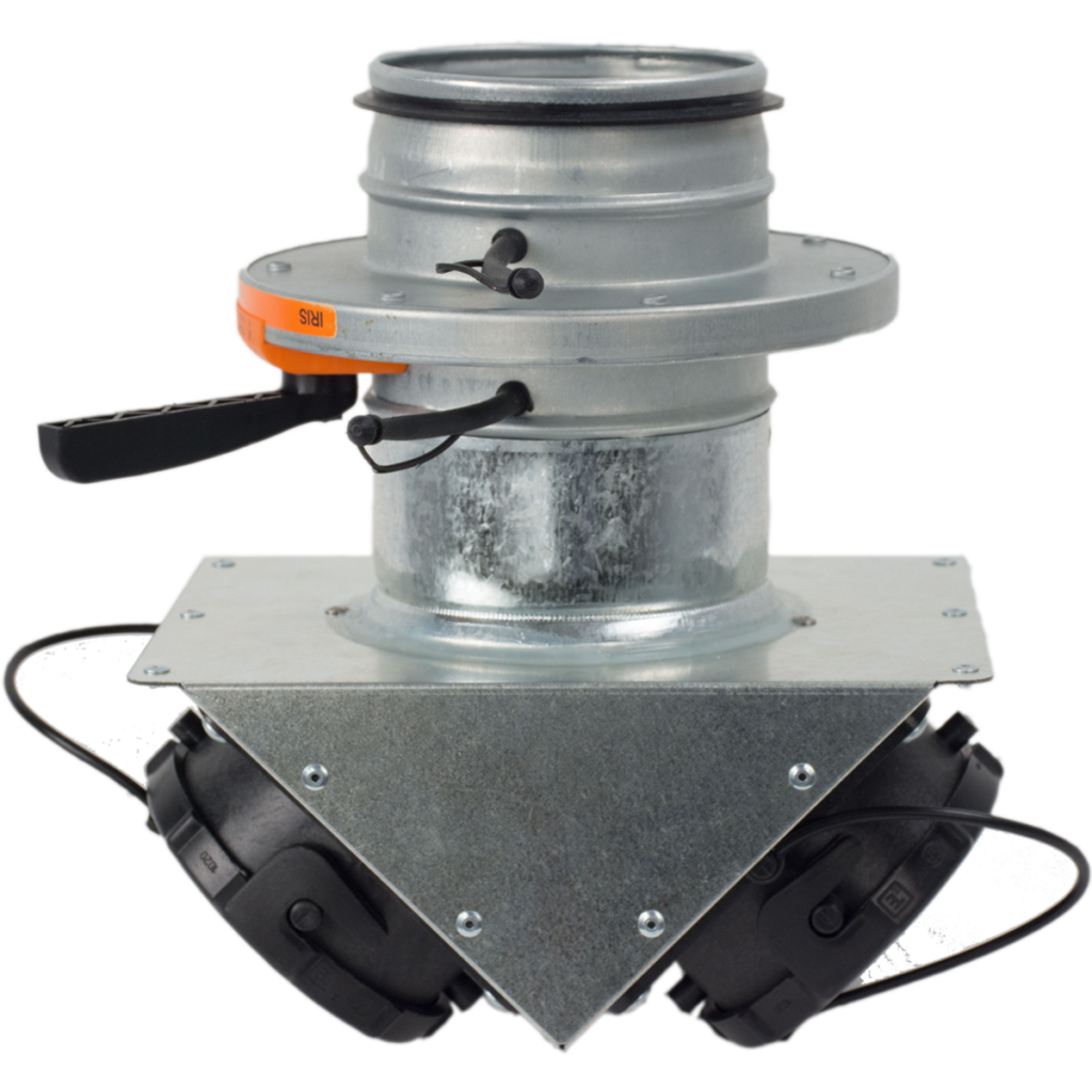 6" Exhaust Connector Adapter with Two Ports and Iris Damper - Animal ...